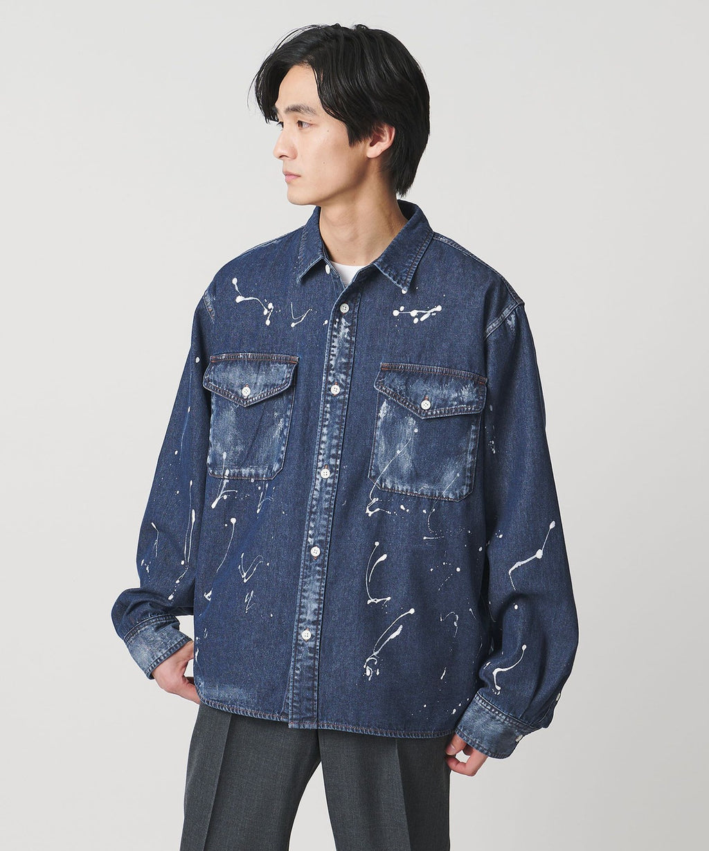 [Exclusive] [WESCOT] Splash Paint Denim SHIRT - UNITED ARROWS